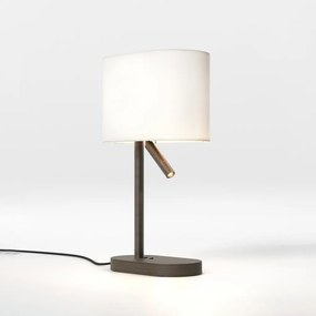Designová stolní lampička s přídavnou lampičkou na čtení Venn Table Reader Noha: Bronzová, Stínítko: Bílé