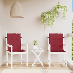 Podušky na židli nízké opěradlo 2 ks vínové 100x50x3 cm oxford 314140