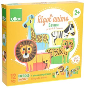 Vilac Dřevěné puzzle Veselé safari