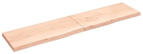 Nástěnná police 220x50x(2-6) cm neošetřené masivní dubové dřevo - Default Title