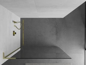 Mexen Kioto L, sprchová zástěna Walk-In 100 x 200 cm, 8mm čiré sklo, zlatý matný profil, 800-100-103-55-00