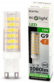 ECOLIGHT LED žárovka - G9 - 12W - teplá bílá