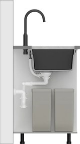 QUADRON Šedo-béžový kuchyňský granitový dřez Logan 100, jednokomorový k instalaci pod kuchyňskou desku