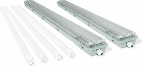 2x Hermetické Svítidlo 2x120CM Led Světýlko Dílenská Kanálová Lampa