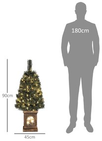 HOMCOM Umělý vánoční stromek s LED světýlky 90 cm s dálkovým ovládáním