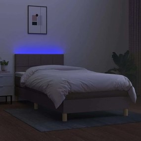 vidaXL Box spring postel s matrací a LED 100x200 cm textil [3133697] Barva: Tmavě šedá