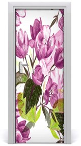 Samolepící fototapeta na dveře fialové květiny 85x205 cm