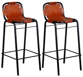 Barové stoličky 2 ks pravá kůže,  244248