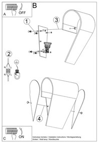 Sollux SL.0863 - Nástěnné svítidlo CLINO 1xE27/46W/230V