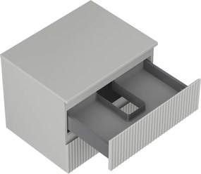 Mexen Rivel, koupelnová skříňka 60 cm s pracovní deskou, 2 zásuvky, drážkovaná, matná šedá, 91A20-06047-2-BFFC62