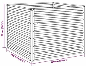 vidaXL Marketos Vyvýšený záhon 100 x 100 x 77 cm pozinkovaná ocel zelený