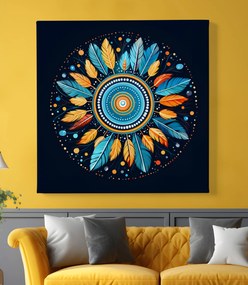 Obraz na plátně - Mandala vodní lapač FeelHappy.cz Velikost obrazu: 100 x 100 cm