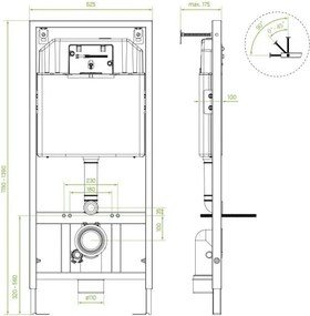 Laveo Akan, sada konstrukce s mísou, sedadlem a tlačítkem, LAV-VMDD600S