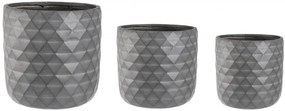 BIZZOTTO Set 3 květináčů PYRAMID antracit 0790636