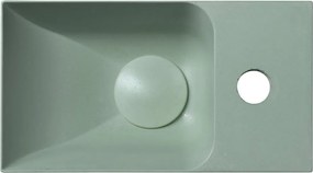 Sapho Sapho, PICCOLINO betonové umyvadlo 30,8x17cm, baterie vpravo, zelená mat, PK30523