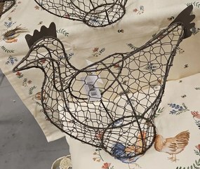 Hnědý drátěný dekorační košík slepička Chicken - 30*12*25 cm