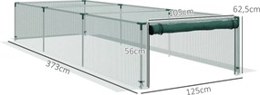 Outsunny stan na ochranu rostlin 1,25 x 3,73 m s dveřmi na zip, větruodolná síť proti hmyzu pro zeleninu a rostliny, síť proti škůdcům | Aosom.de