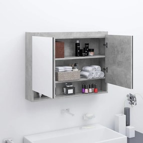 Koupelnová skříňka se zrcadlem 80x15x60 cm MDF betonově šedá 331535