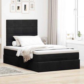 Osmanský rám postele s matracemi černý 120x200cm samet 3313465