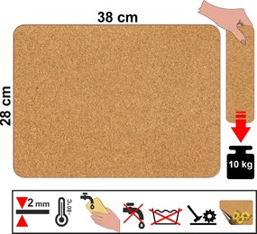 PokojovaDekorace.cz, Korkové prostírání přírodní - 500, 38x28 cm, 1 ks