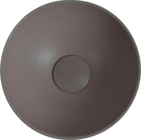 Sapho Sapho, MINOR betonové umyvadlo na desku, průměr 26cm, tmavě hnědá, MR26015