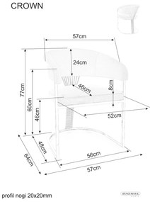 Jídelní křeslo Crown Velvet světle béžové/zlaté