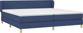 Box spring postel s matrací modrá 200x200 cm textil 3126675
