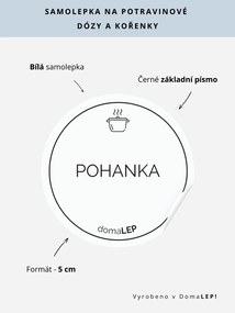 POHANKA – bílá samolepka na dózu, základní písmo, 5 cm | DomaLEP