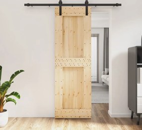 vidaXL Posuvné dveře s kováním 70 x 210 cm masivní borové dřevo [3202975]