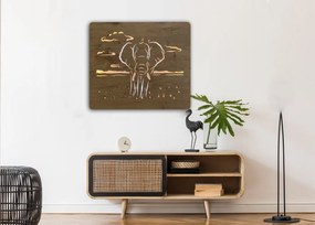 Li-Go "Slon" světelný obraz s baterií 65x55cm varianta ovládání: manuál/pohybové čidlo, provedení povrchu: dub