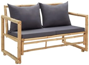 Zahradní lavice s poduškami 115 cm bambus 315597