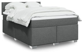 Box spring postel s matrací tmavě šedá 140x200 cm textil 3285905