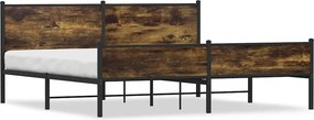 Kovový rám postele bez matrace kouřový dub 193 x 203 cm 3301389