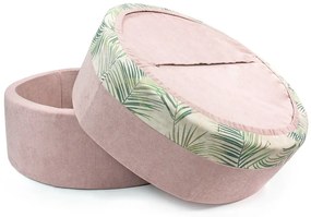 Ajababy Bazének Spring collection pudrová růžová kulatý + 200 míčků Provedení: Vzor palmy