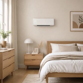 HOMCOM Nástěnný keramický elektrický ohřívač 2000 W, ventilátor, termostat, časovač, dálkové ovládání, skleněný panel, bílý
