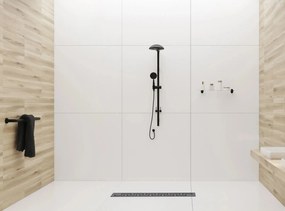 Rea PRO Black Matt, lineární odtokový žlab 60cm, vzor Greek, černá matná, REA-G8023