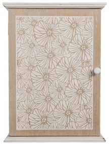 Dřevěná skříňka na klíče s květinami Ambroos – 20x7x27 cm