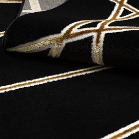 Dywany Łuszczów, Kusový koberec Allure 1964 black/gold, 140x190, černá, kancelář