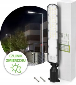 Led pouliční svítidlo 100W se soumrakovým senzorem 4000K 10000lm IP65 IK08