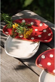 Servírovací keramický talířek houba muchomůrka Mushroom - 21*22*3 cm