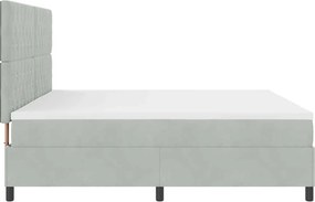 Postel s boxspringem s matrací Světle šedá 200 x 200 cm samet 3339788