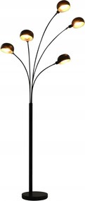 Fionshop 262933242 Stojací lampa 200 cm 5 x E14 černo-zlatá