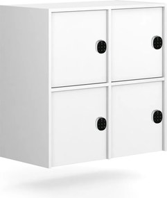 Nástavba pro skříně FRAME, 4x dveře, 872 x 450 x 854 mm, kódový zámek, bílá