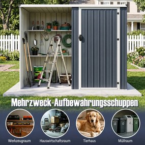 Costway Zahradní kůlna z kovové kůlny na nářadí s uzamykatelnými dveřmi