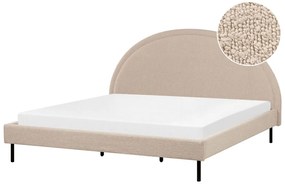 Čalouněná buklé postel 180 x 200 cm béžová MARGUT Beliani