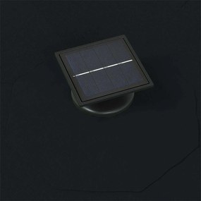 Nástěnný zahradní slunečník s LED 300 cm černý 312528