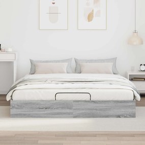 Ottoman postel Šedá Sonoma 203 x 160 x 25 cm Dřevěný materiál 3409218