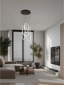 Bílé/matně černé ocelové LED stmívatelné závěsné svítidlo se stínidlem z akrylového skla ø 50 cm Topaz – Nova Luce