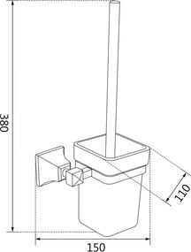 Mexen Dalia záchodový wc kartáč, zlatý, 7017350-50