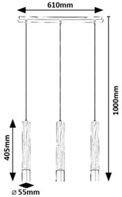 Rabalux 72133 - Lustr na lanku BRAULIA 3xGU10/50W/230V buk